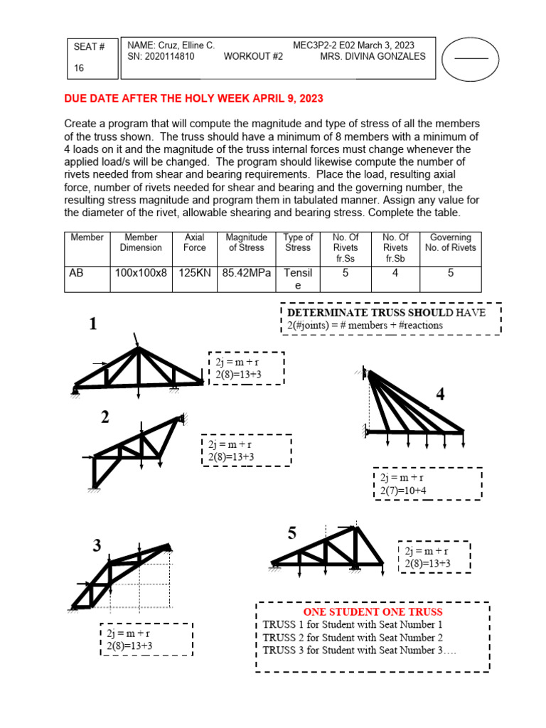 Mec Project 2 | Download Free PDF | Stress (Mechanics) | Truss