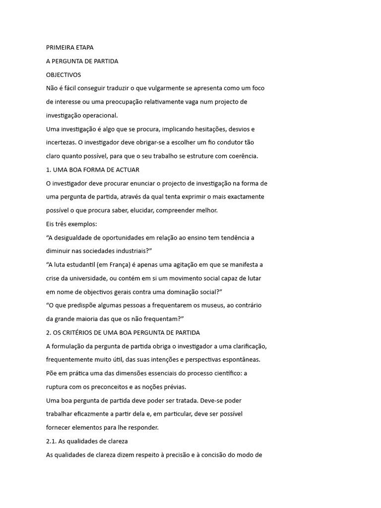 Pergunta de Partida Laércia | PDF | Abstract (resumo) | Conhecimento