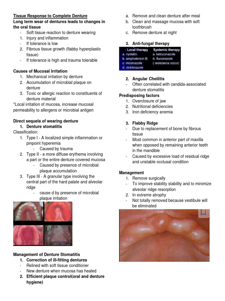 Tissue Changes from Denture Wear | PDF | Dentures | Medical Diagnosis