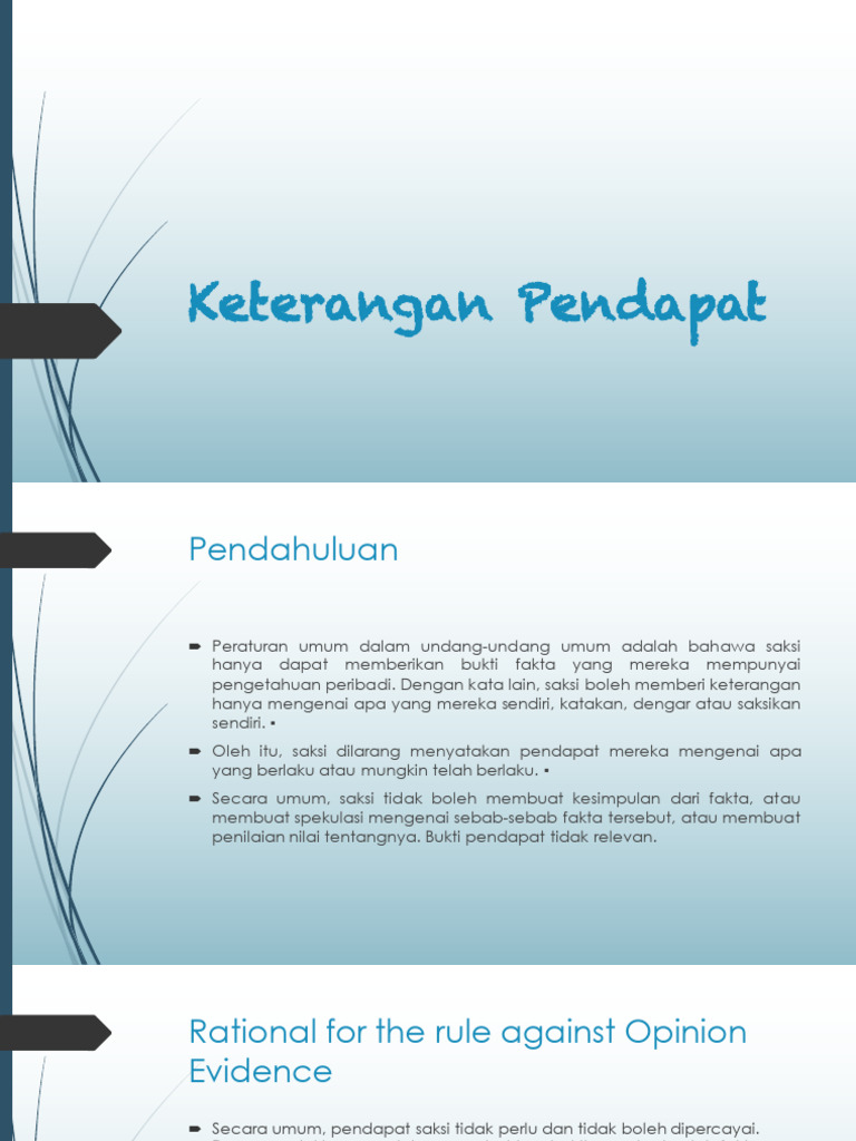 Keterangan Pendapat Pakar Dan Watak | PDF