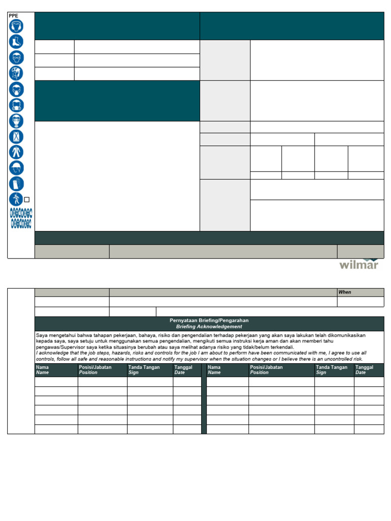 TECH JSEA 001 JSEA Template (Bilingual) | PDF
