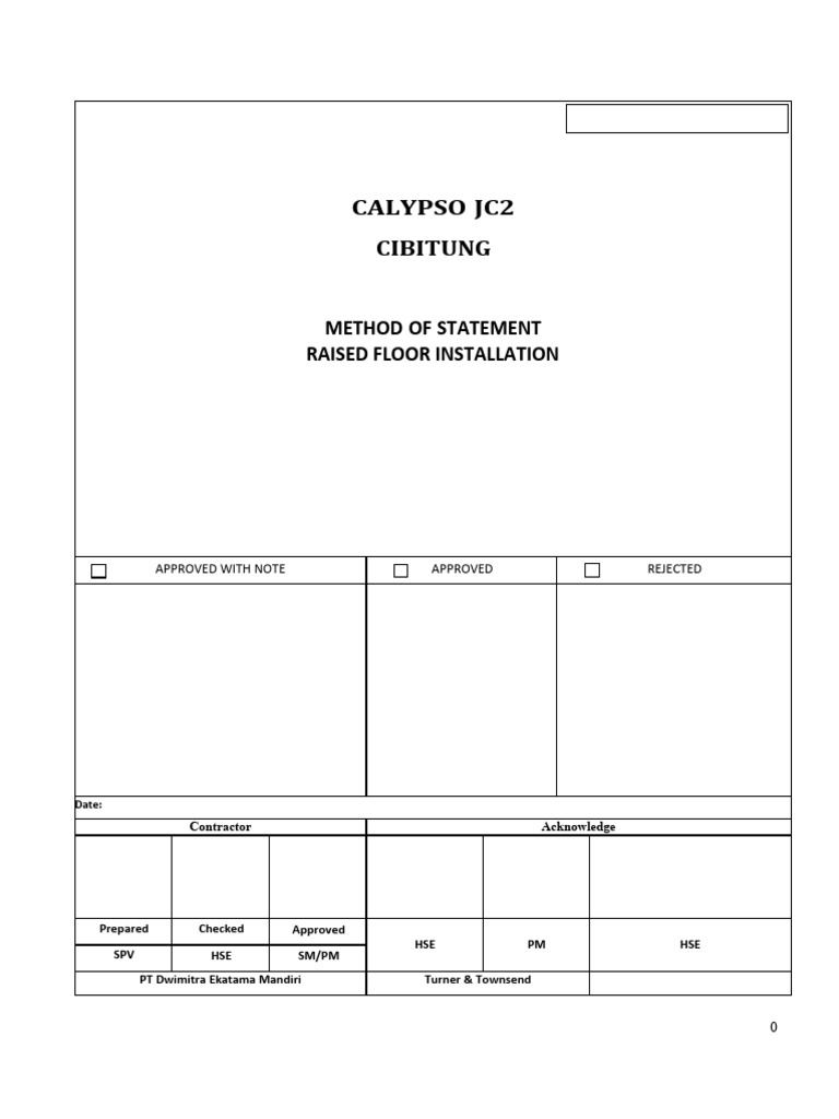 PDG JC 2-MOS-RF-005-Raised Floor Installation - R1 - Revisi | PDF ...