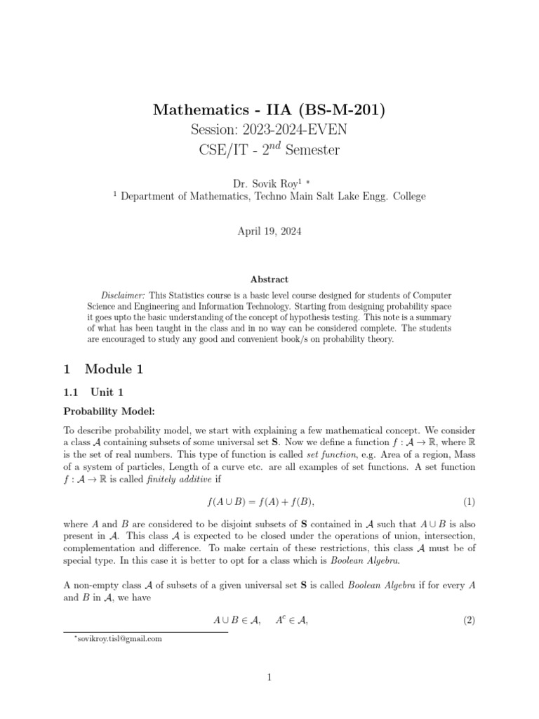 BSM201 19.4.2024 | PDF | Measure (Mathematics) | Set (Mathematics)