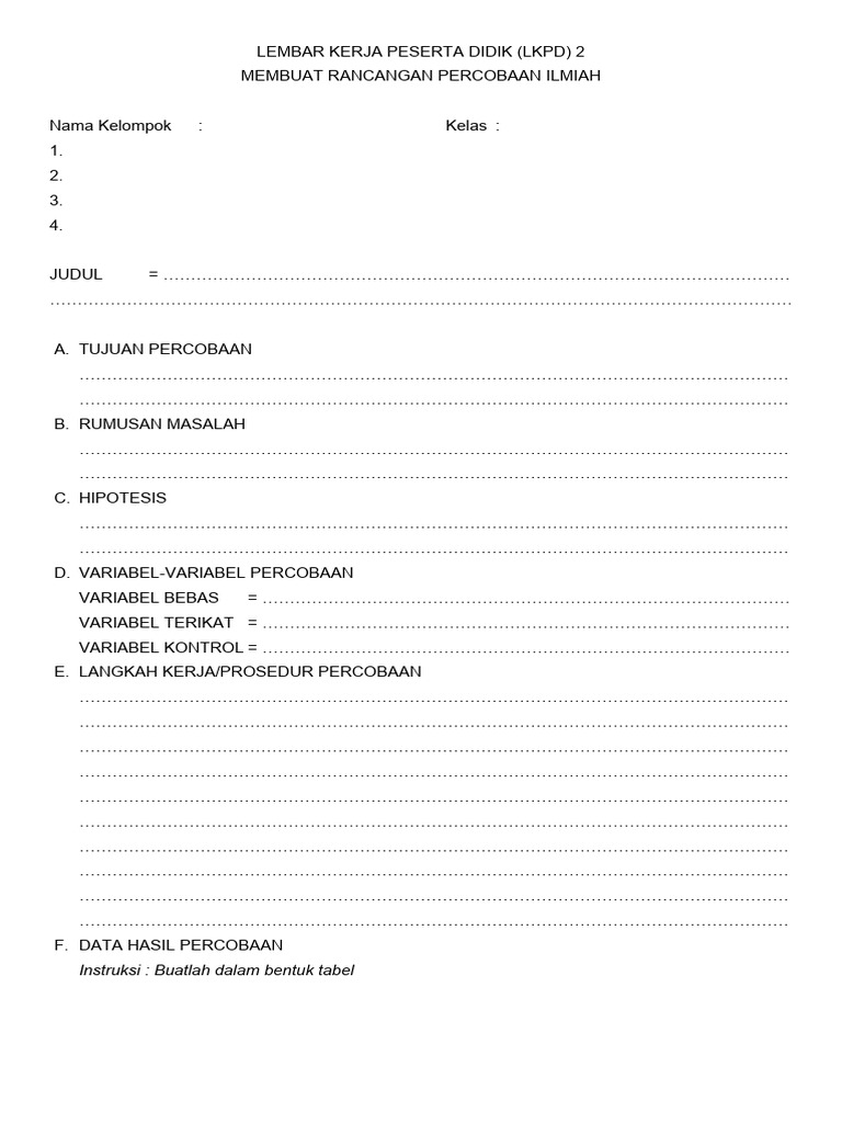 KELAS 7-LKPD 2-MERANCANG PERCOBAAN ILMIAH | PDF