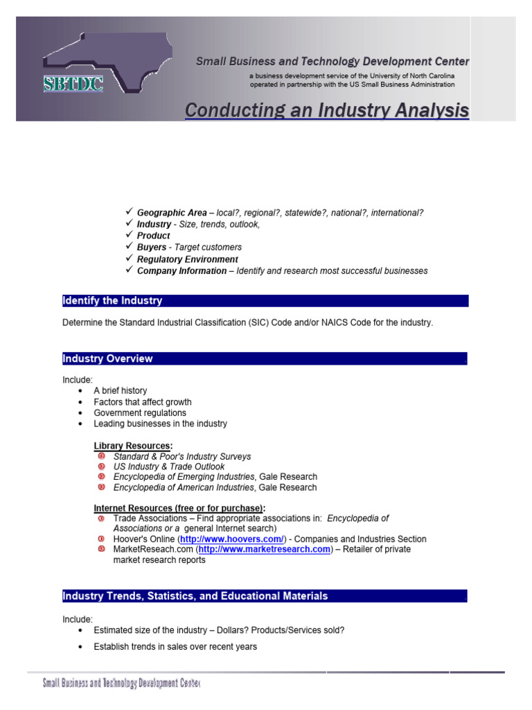Industry Analysis | PDF | Demography | Standard Industrial Classification