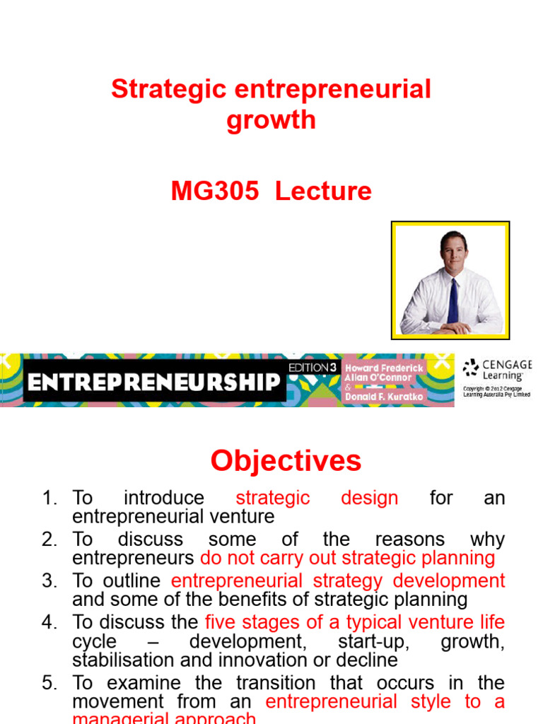 MG305 Lecture Strategic Growth Week 13 U | PDF | Entrepreneurship | Swot Analysis
