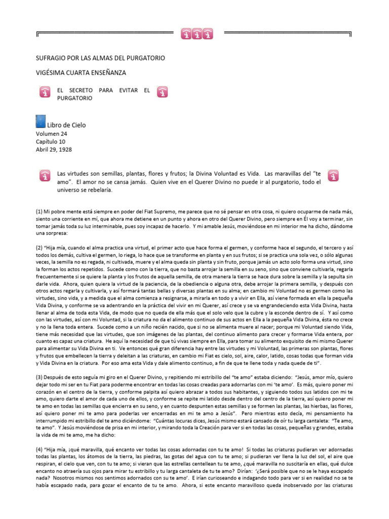 24 VIGÉSIMA CUARTA ENSEÑANZA | Descargar gratis PDF | Purgatorio | Amor