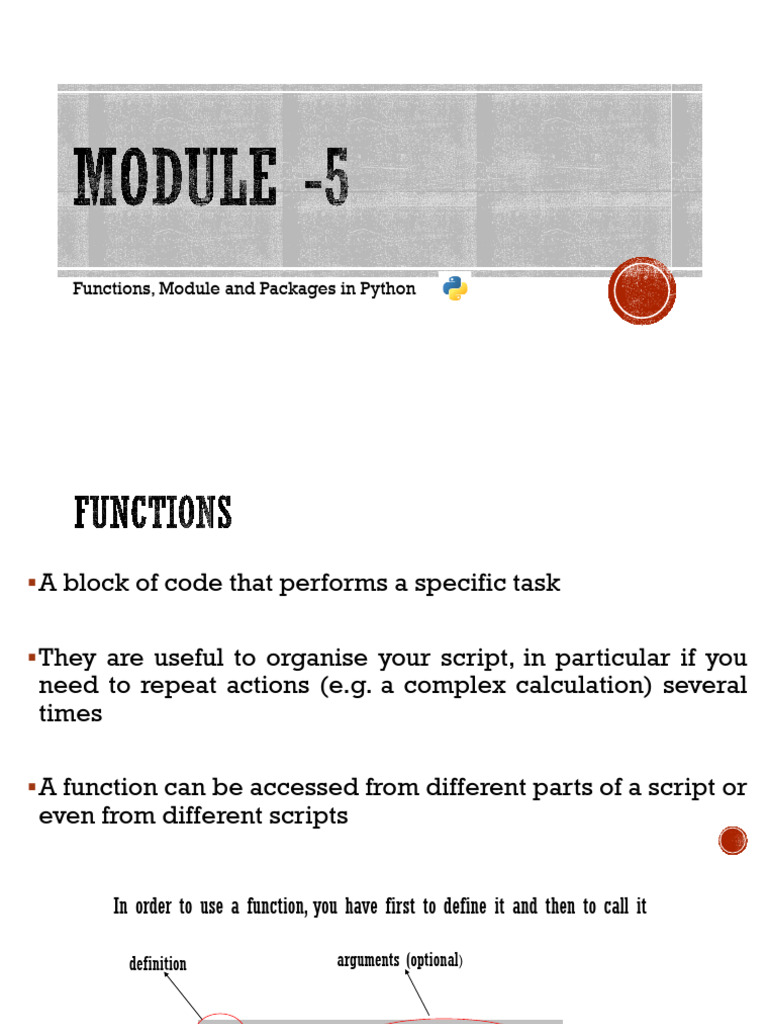 Module - 5 Functions | Download Free PDF | Anonymous Function | Parameter (Computer Programming)