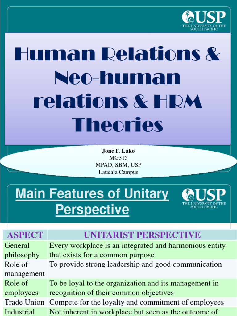 Unitary Perspective in HRM Theories | PDF | Employment | Incentive