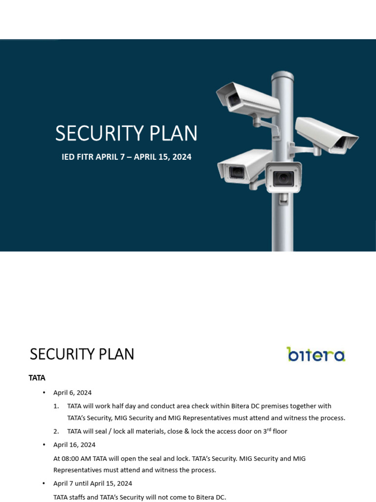 IED Fitr Security Plan for Bitera DC | PDF | Security Guard