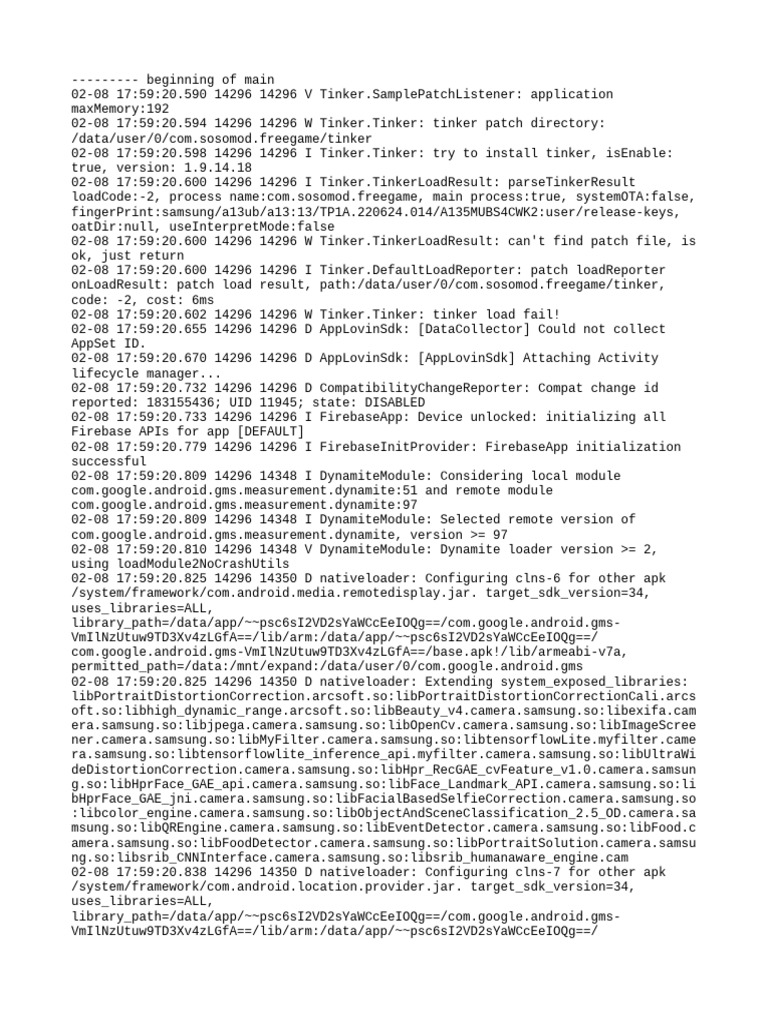 Android App Debug Log Analysis | PDF | Android (Operating System) | Java (Programming Language)