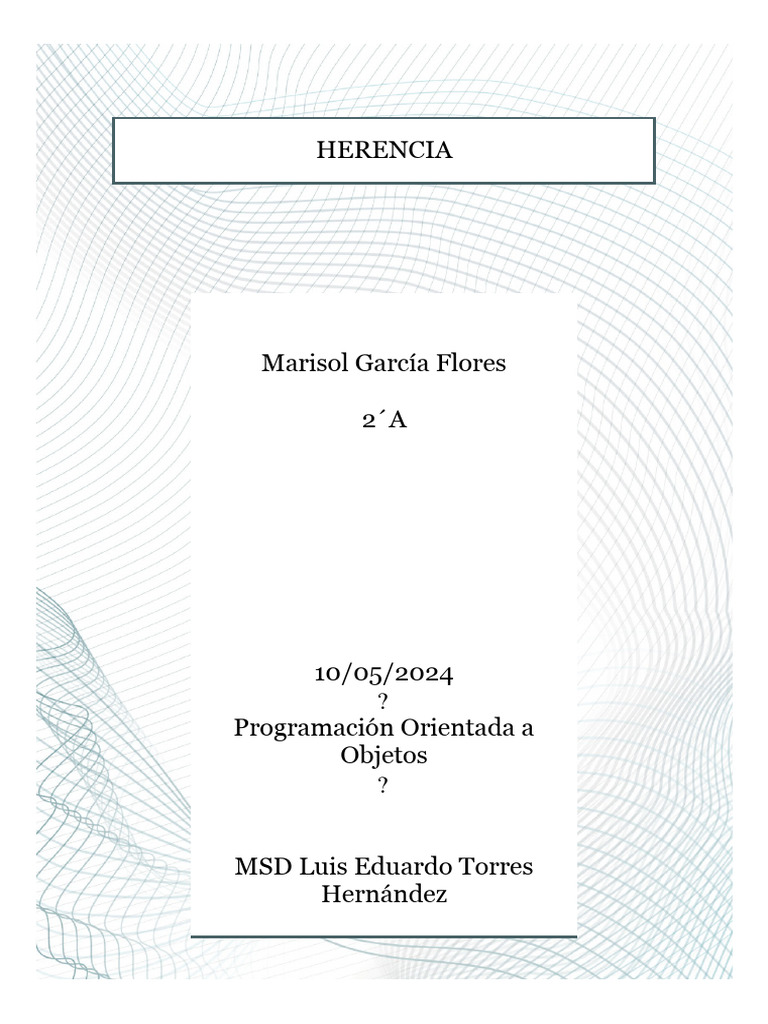 HERENCIA | Descargar gratis PDF | Constructor (Programación Orientada a Objetos) | Programación