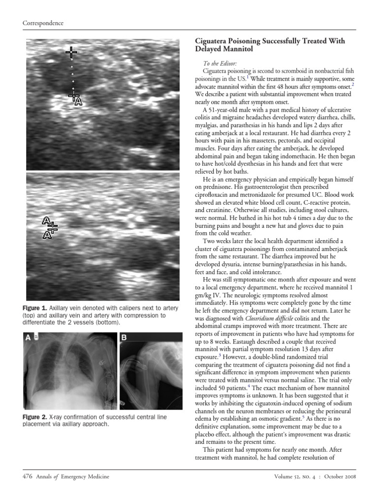 Ciguatera Poisoning Successfully Treated With Dela | PDF | Dose ...