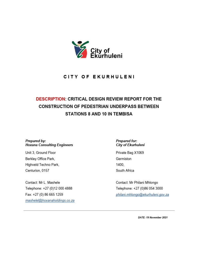 Critical Design Review Report - 19 Nov 21A | PDF | Civil Engineering
