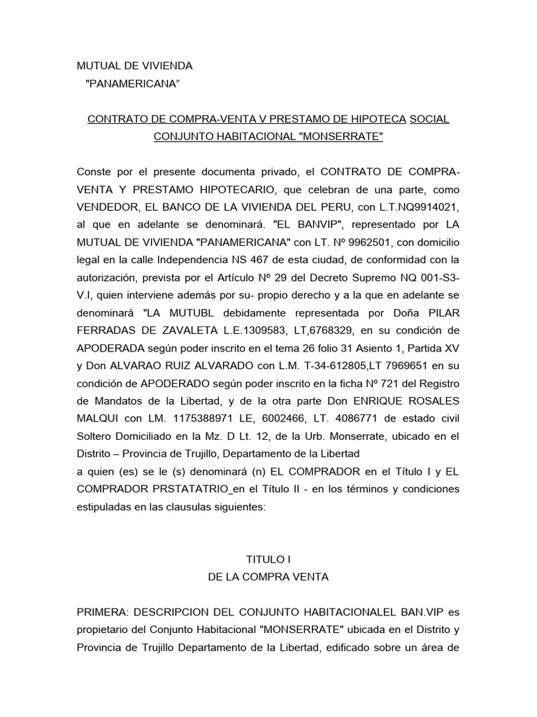 Contrato de Hipoteca Social Monserrate | PDF | Hipotecas | Seguro