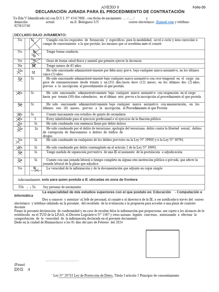 ANEXOS | PDF | Documento de identidad