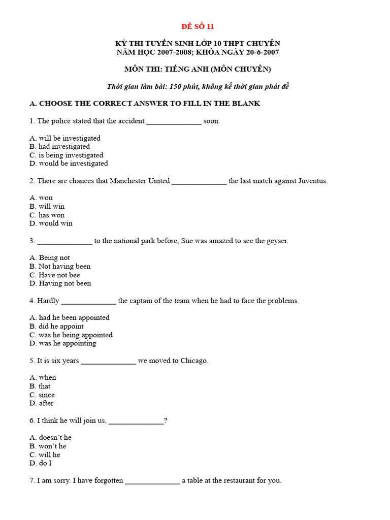 50 de Thi Chon Hoc Sinh Gioi Mon Tieng Anh Lop 9 ĐỀ in CHO HS | PDF | Tomato | Sauce