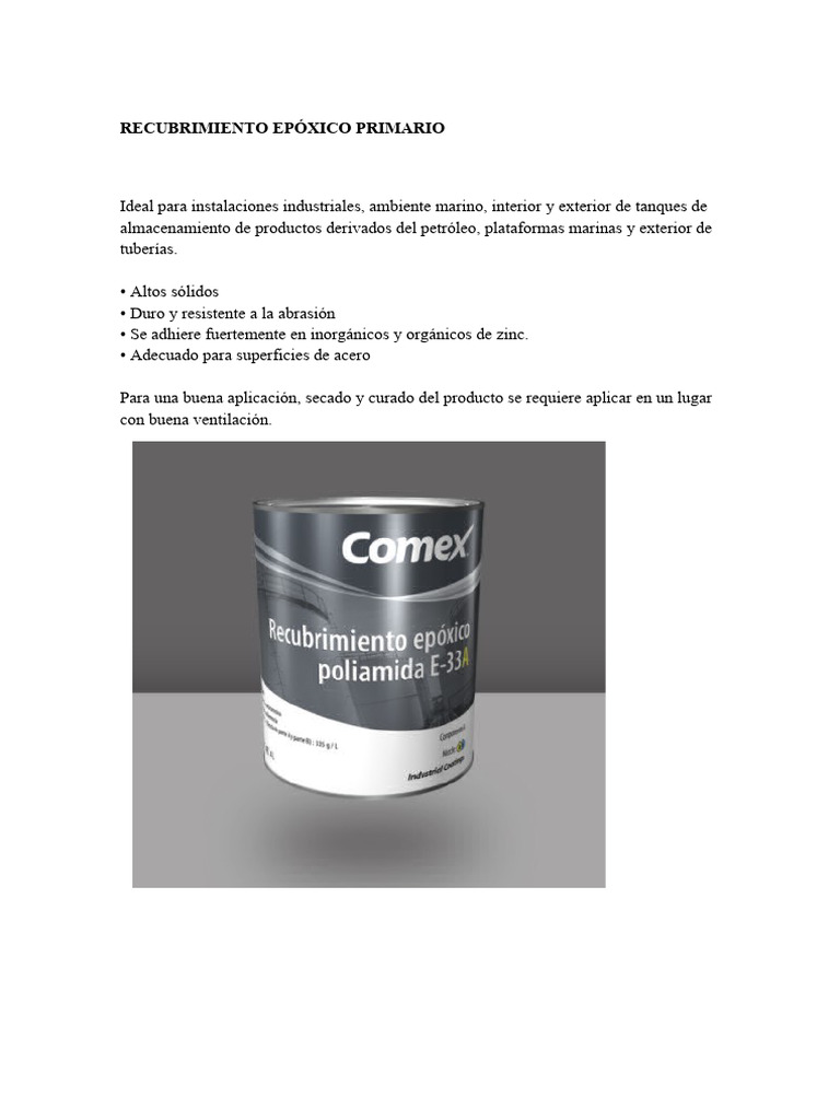 Recubrimiento Epóxico Poliamida | PDF | Tecnología e ingeniería