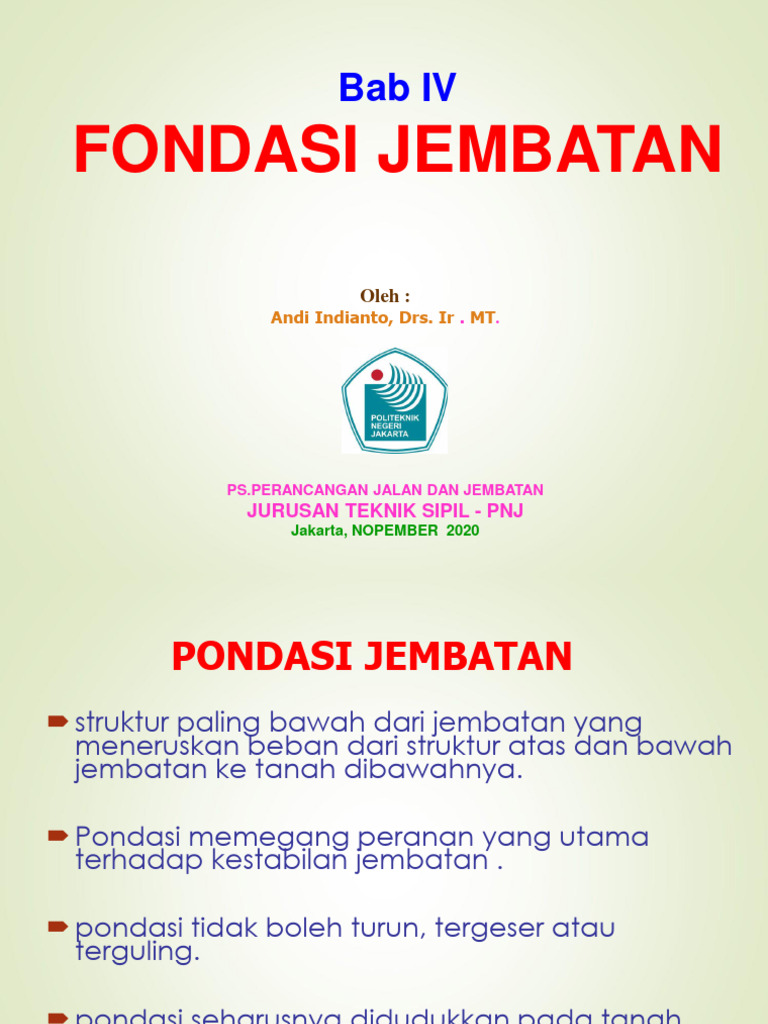 Sesi 5 (Perancangan Fondasi Jembatan) | PDF