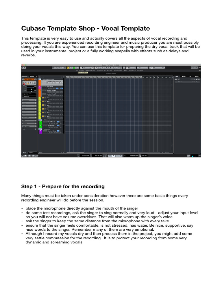 SS Vocal Template - Step by Step | PDF | Singing | Acoustics