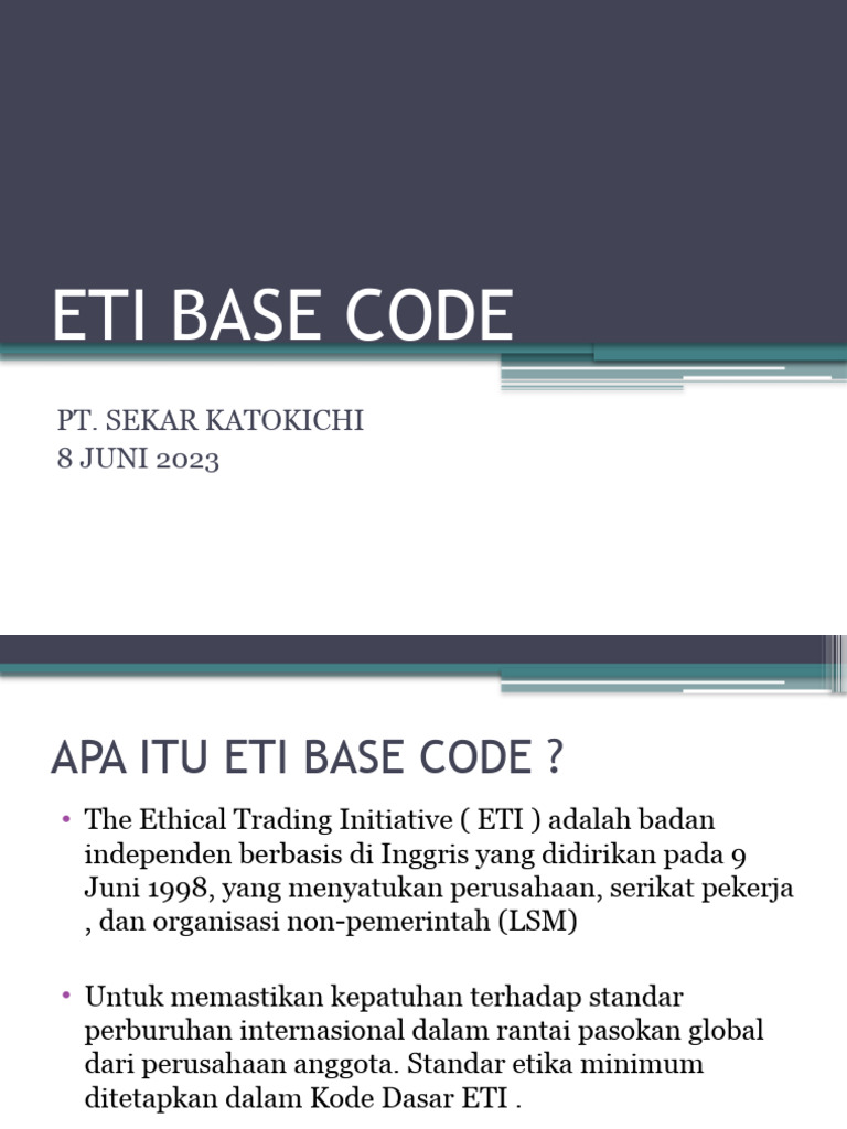 Eti Base Code | PDF | Bisnis | Hukum