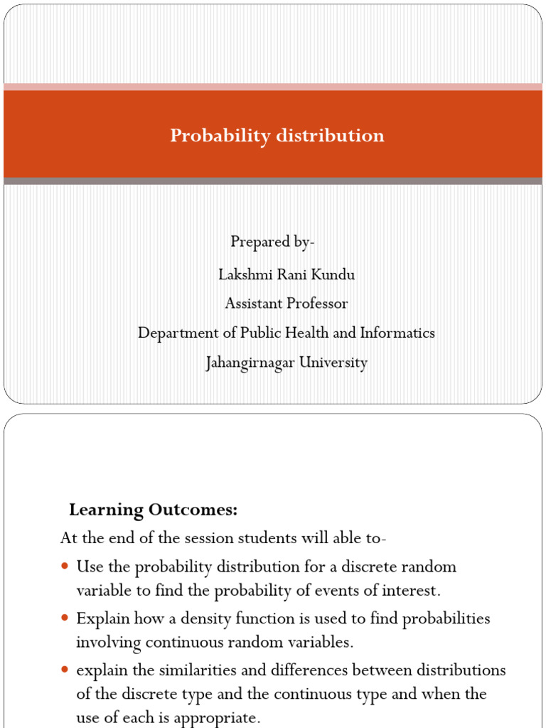 Lec 01 | PDF | Probability Distribution | Normal Distribution
