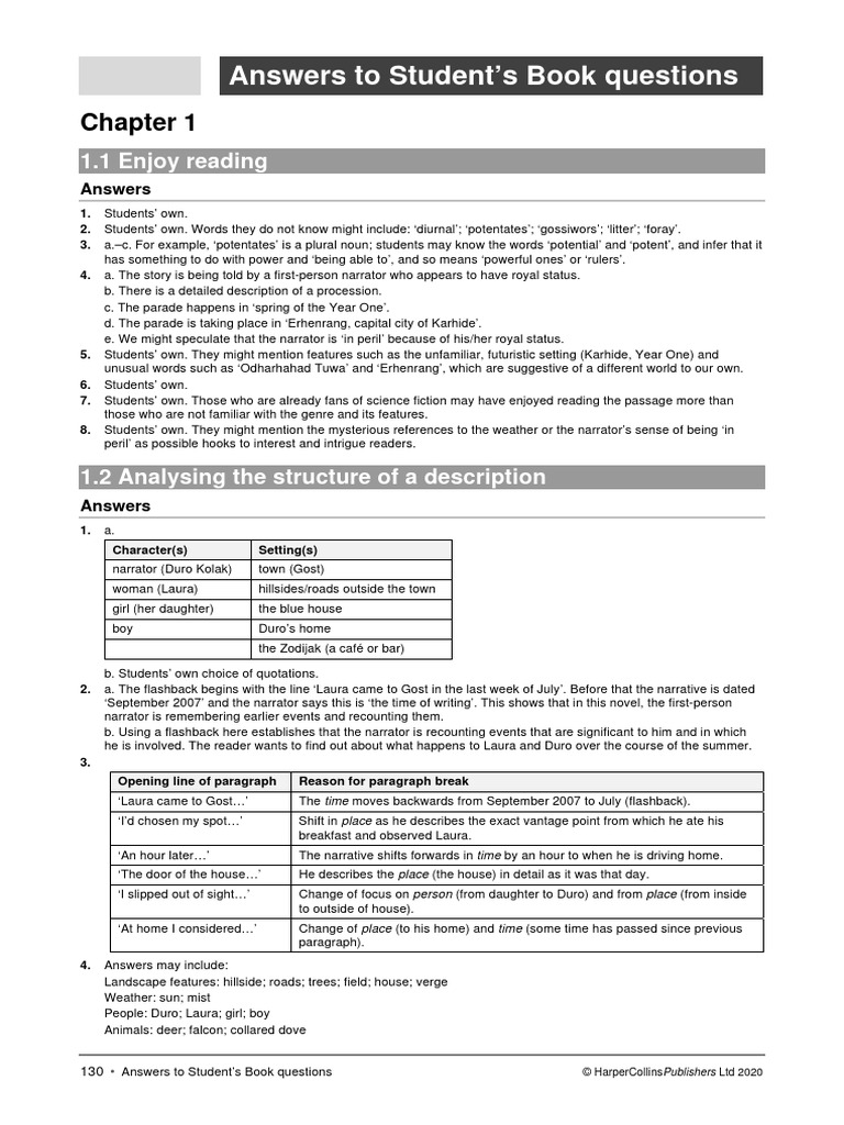 Stage 9 Answers To The Student's Book Questions | PDF | Sentence ...
