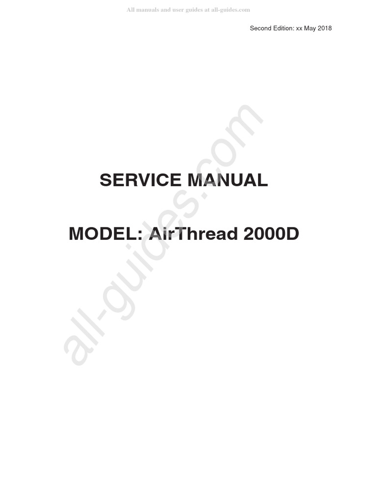 Janome Airthread 2000D Sewing Machine Service Manual | PDF | Sewing Machine | Tools
