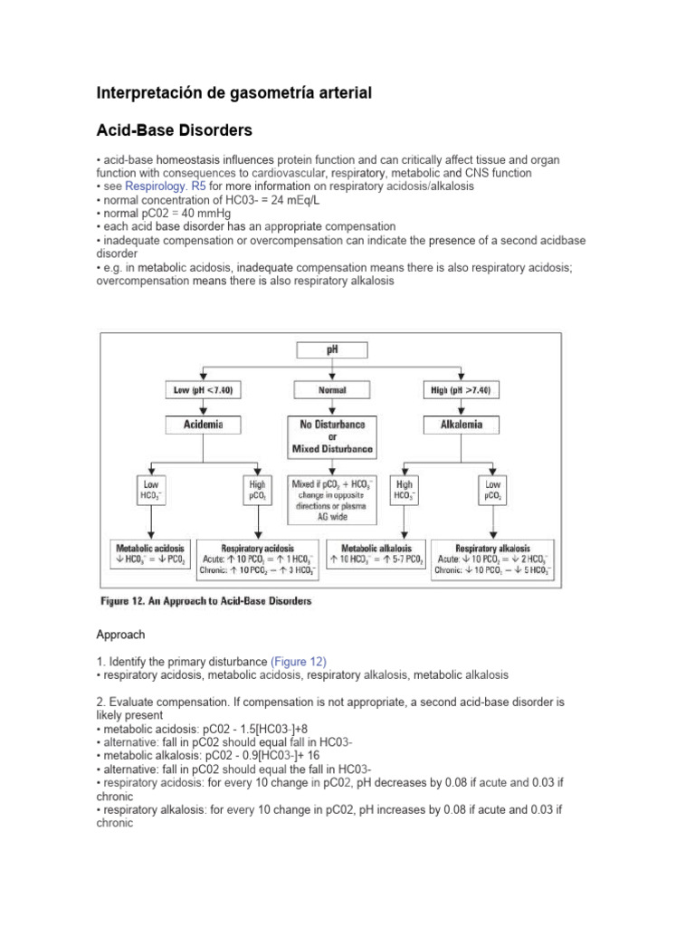 Interpretación de Gasometría Arterial | PDF | Metabolism | Metabolic Disorders