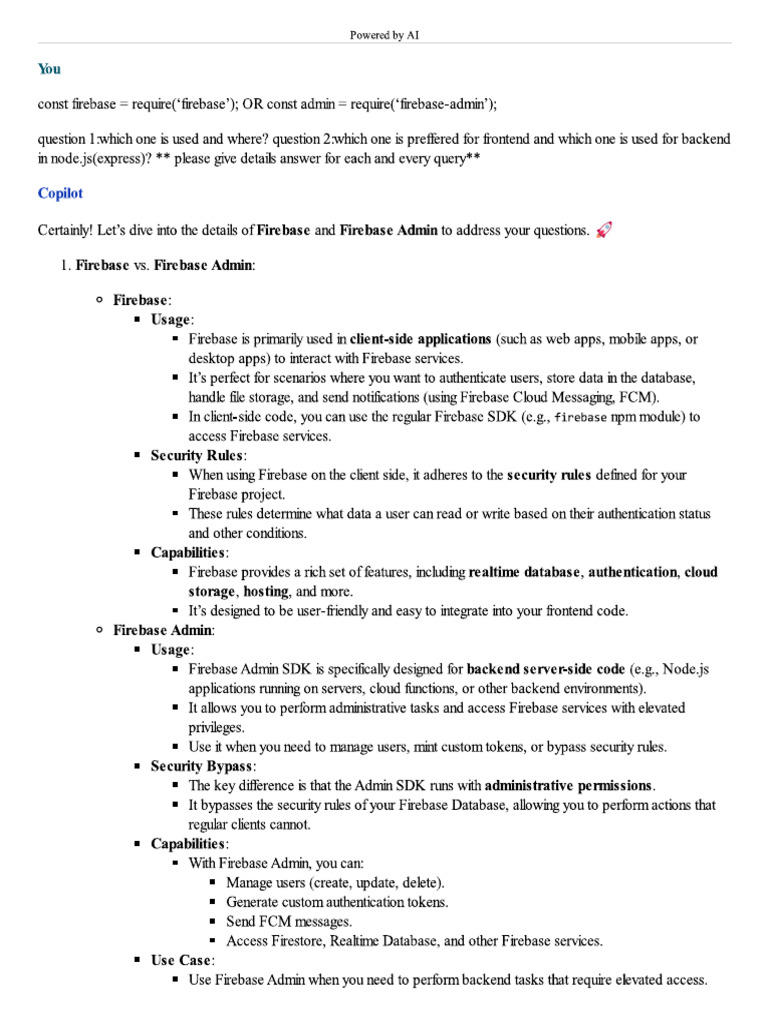 Firebase Vs Firebase-Admin | PDF