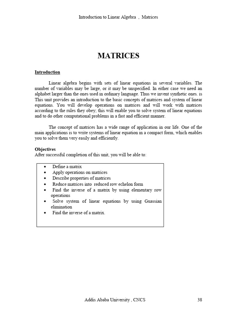 Matrices | PDF | Matrix (Mathematics) | Algebra