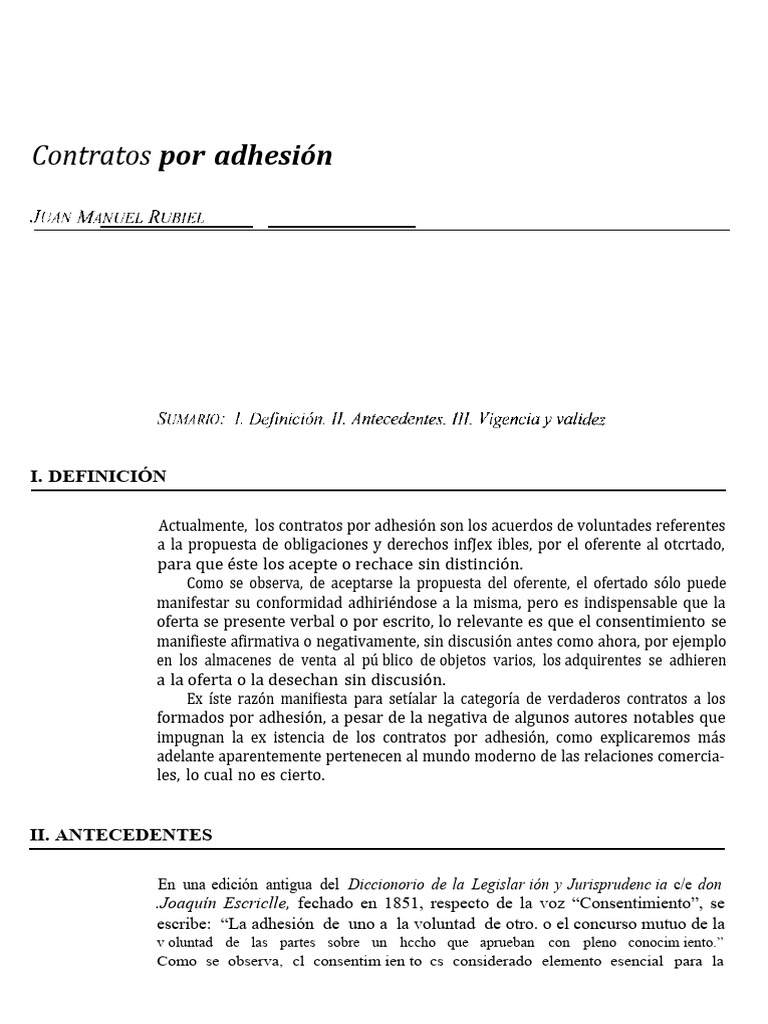 Contratos por Adhesión: Análisis y Debate | PDF | Ética legal | Ley común