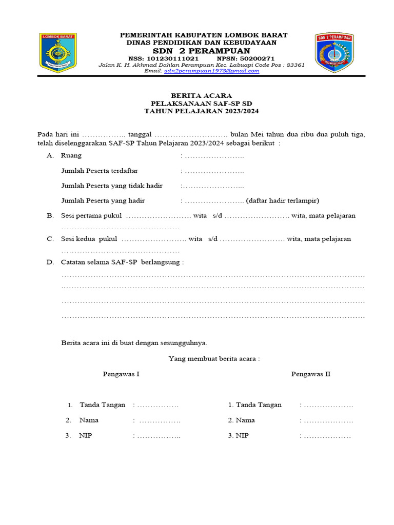 Berita Acara Sasp | PDF