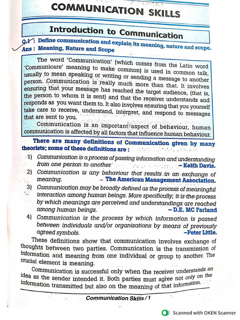 Communication Skills Imp | PDF