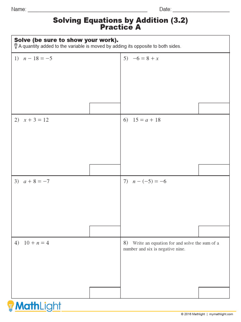 Practice Solving Equations | PDF | Equations | Variable (Mathematics)