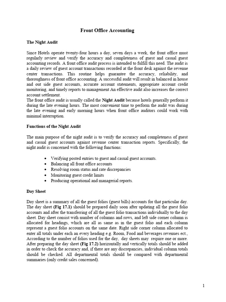 Front Office Accounting-16 | Download Free PDF | Audit | Business