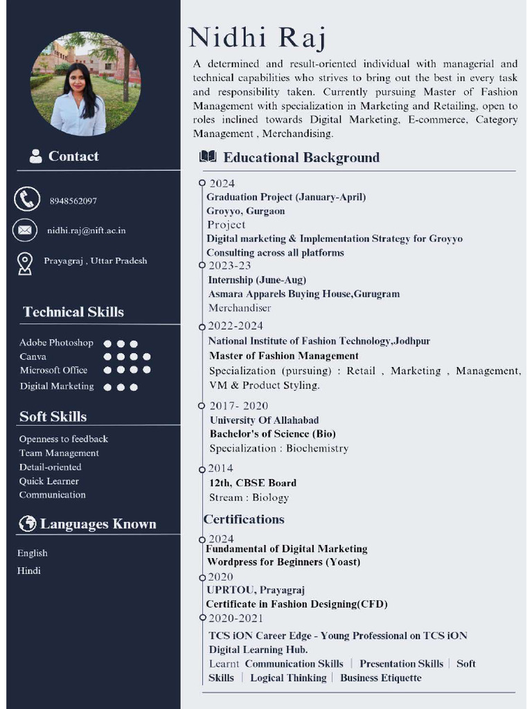 Nidhi Raj CV | PDF