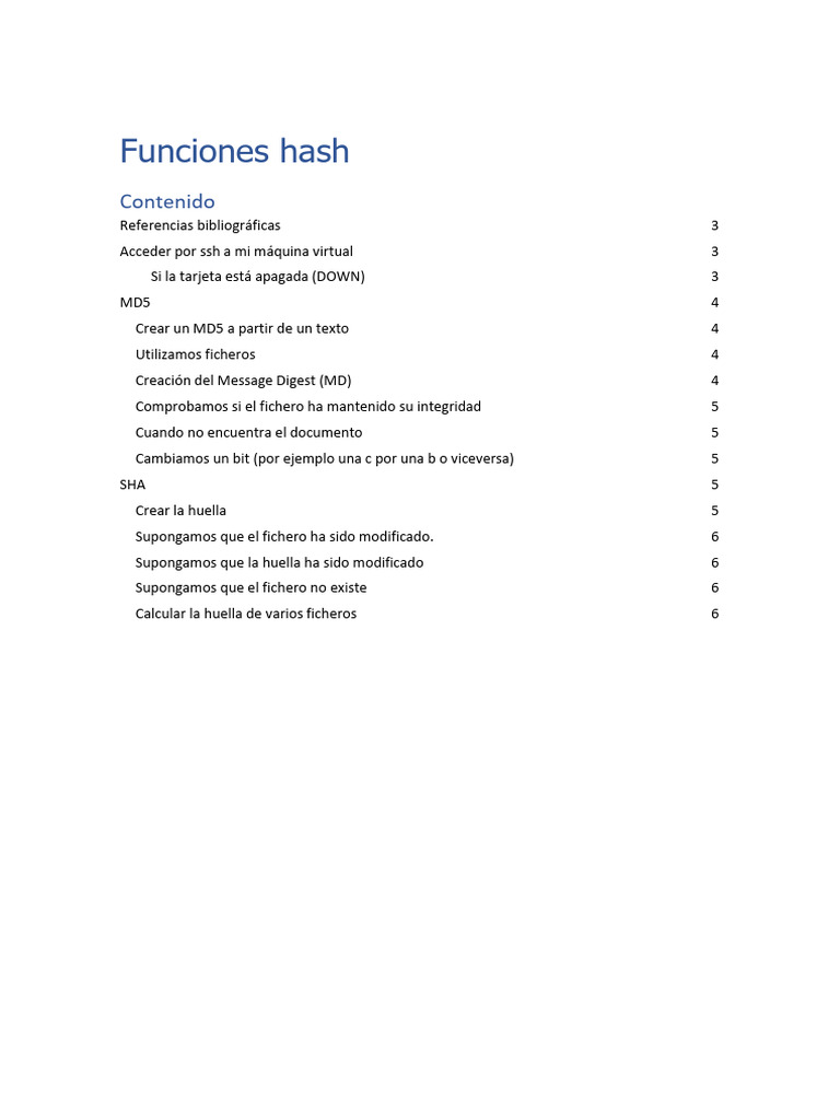Funciones Hash | PDF | Archivo de computadora | Datos de computadora