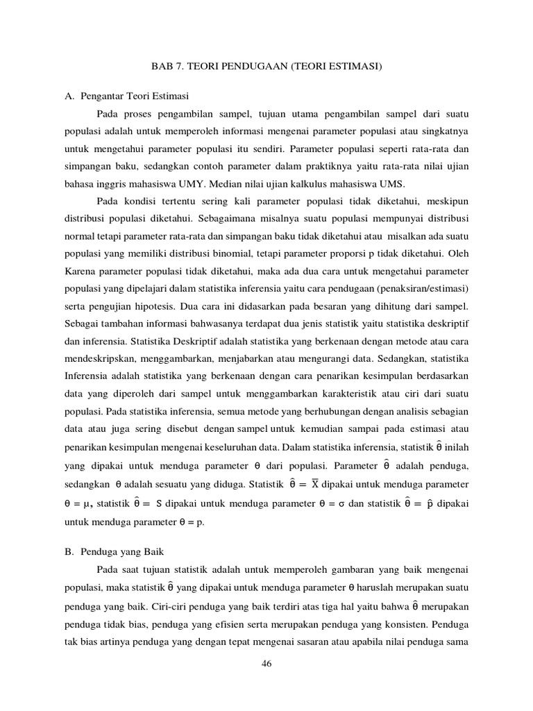 Teori Pendugaan (Teori Estimasi) | PDF