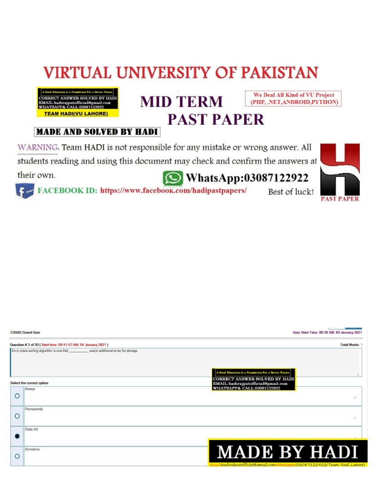 CS502 Midterm File 7 Solved by Team Hadi | PDF