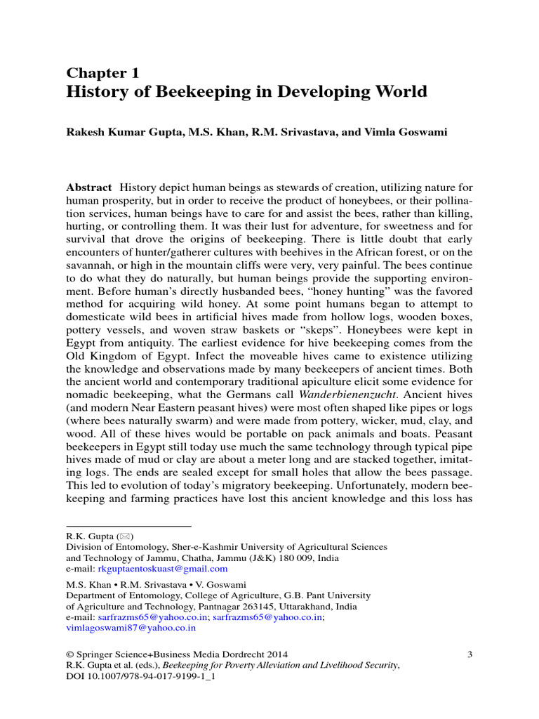 History of Beekeeping in Developing World | PDF | Honey Bee | Beekeeping
