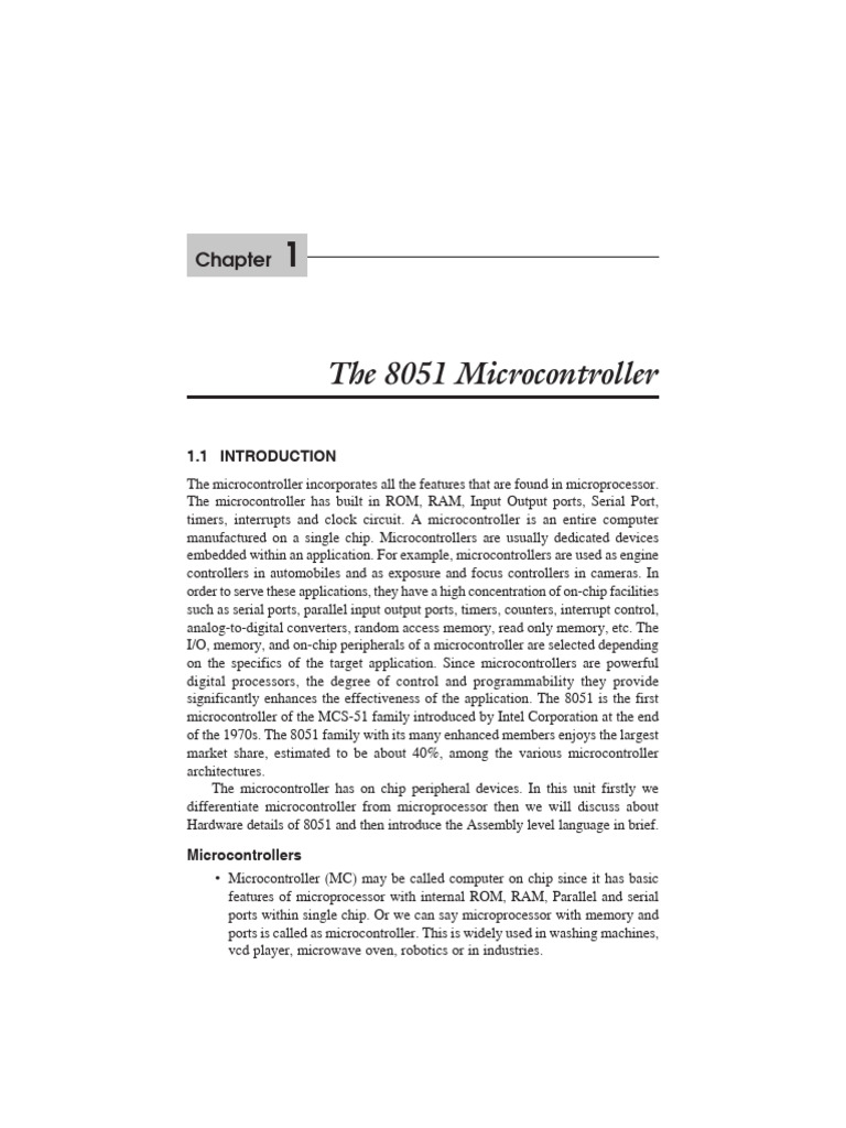 8051 Microcontroller | PDF | Microcontroller | Microprocessor 8051 Microcontroller | PDF | Microcontroller | Microprocessor