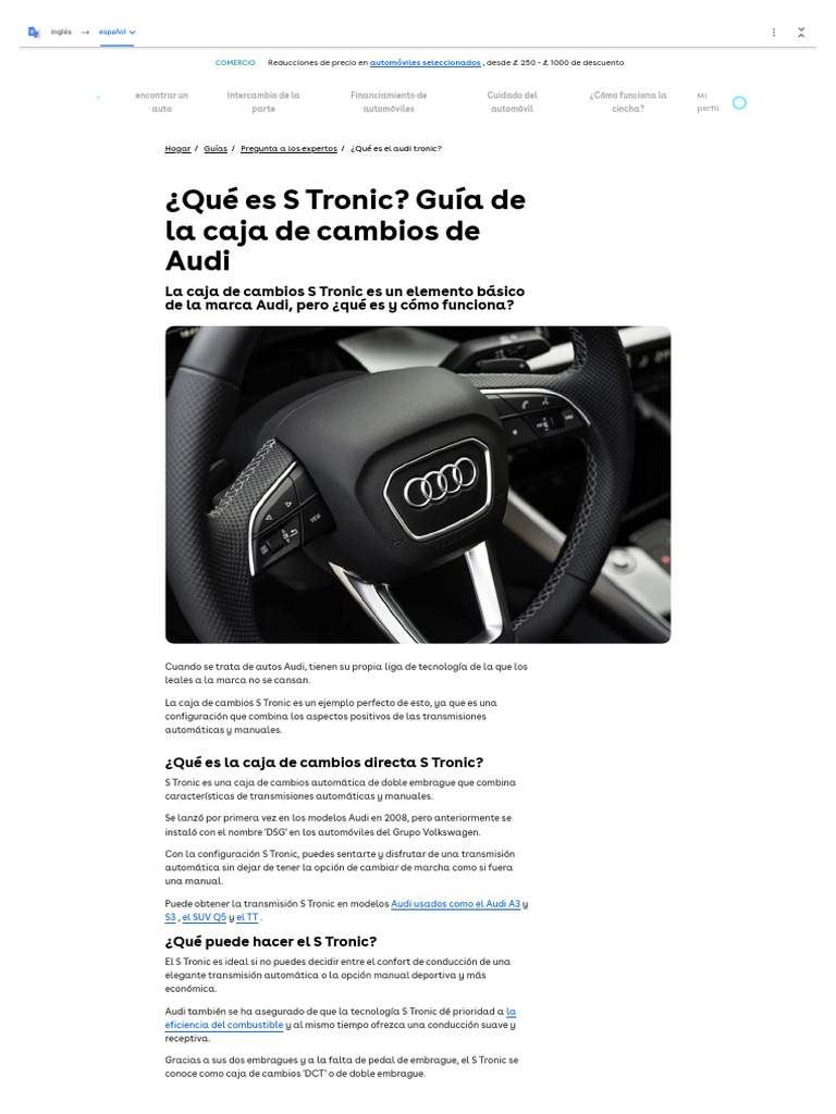 What Is S Tronic - Guide To Audi's Gearbox - Cinch | PDF | Transmisión ...