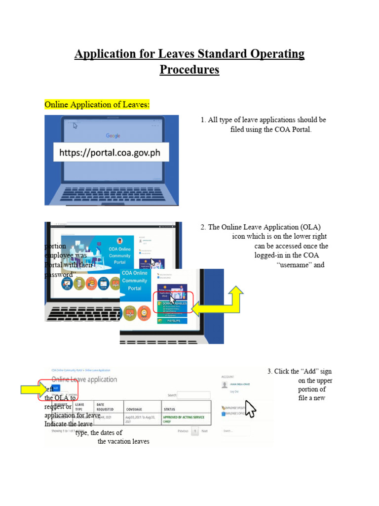 Online Leave Application Procedures | PDF | Sick Leave | Computing