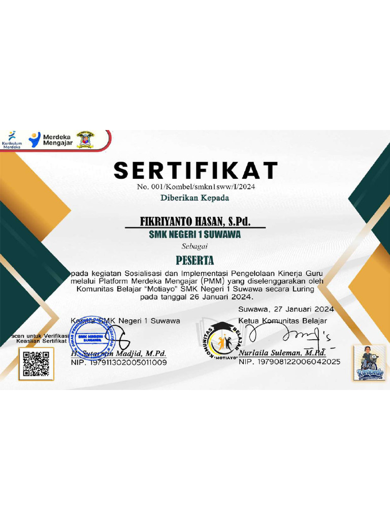Sertifikat Kombel 2 | PDF