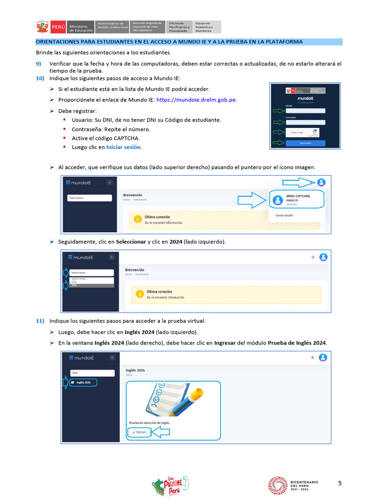 Guía Acceso Mundo IE y Prueba 2024 | PDF