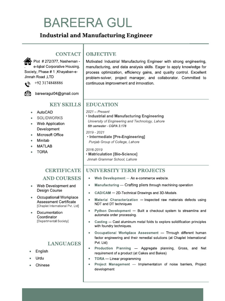 Bareera Gul (2021 IM 29) | PDF