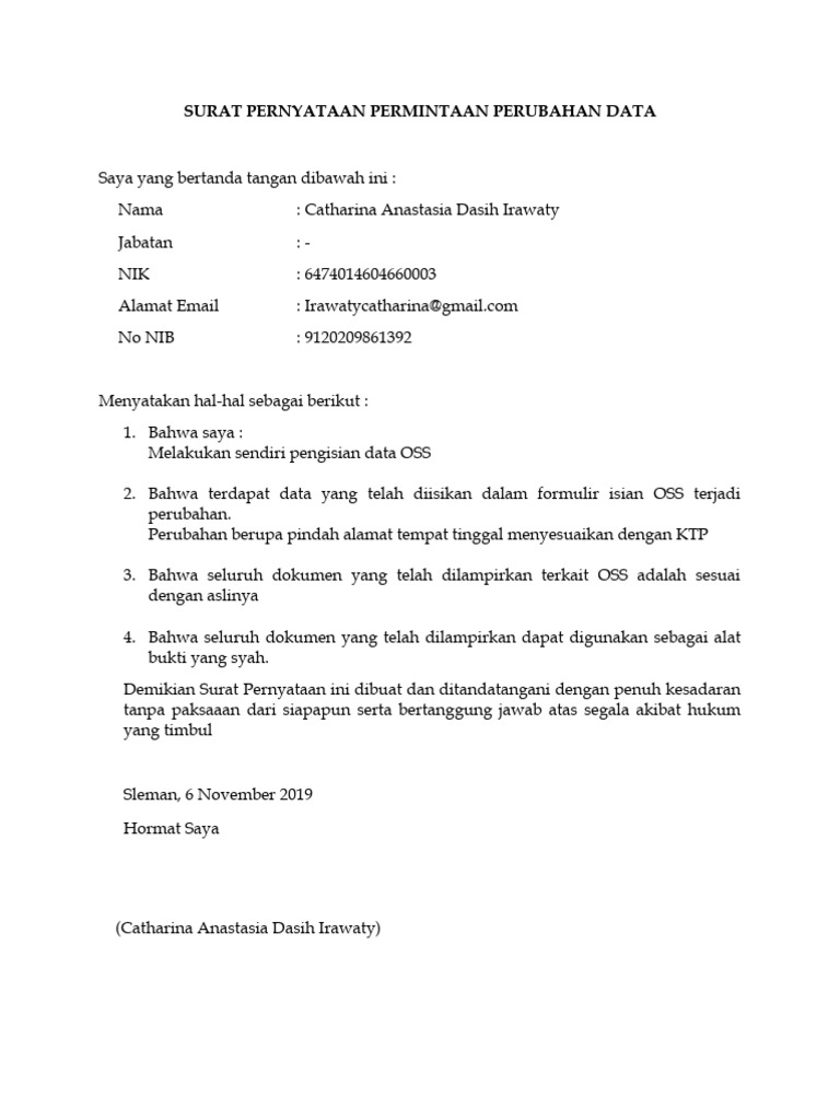 Perubahan Data Oss | PDF | Hukum