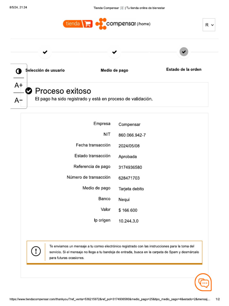 Pago Compensar | PDF