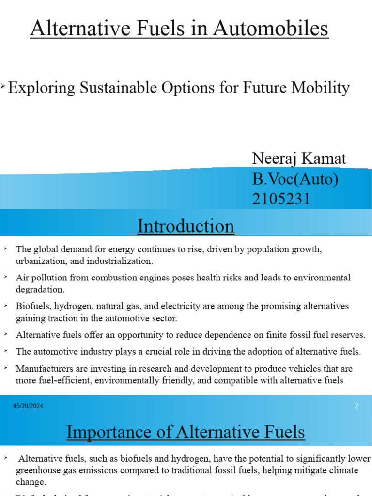 Alternative Fuels in Automobiles | PDF | Electric Vehicle | Renewable ...